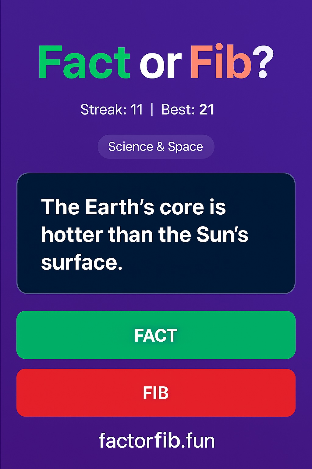 Fact or Fib — Trivia Game